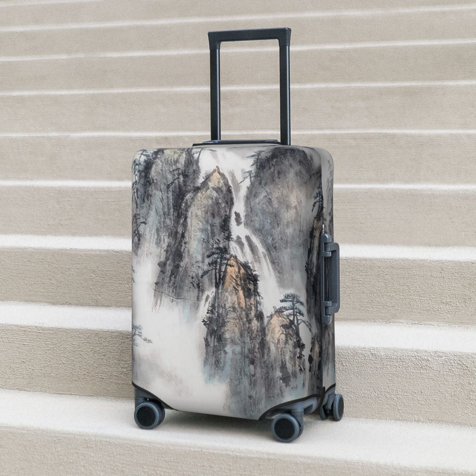 Chinese Art Mountain And River Ink Painting Luggage Covers Suitcase ...