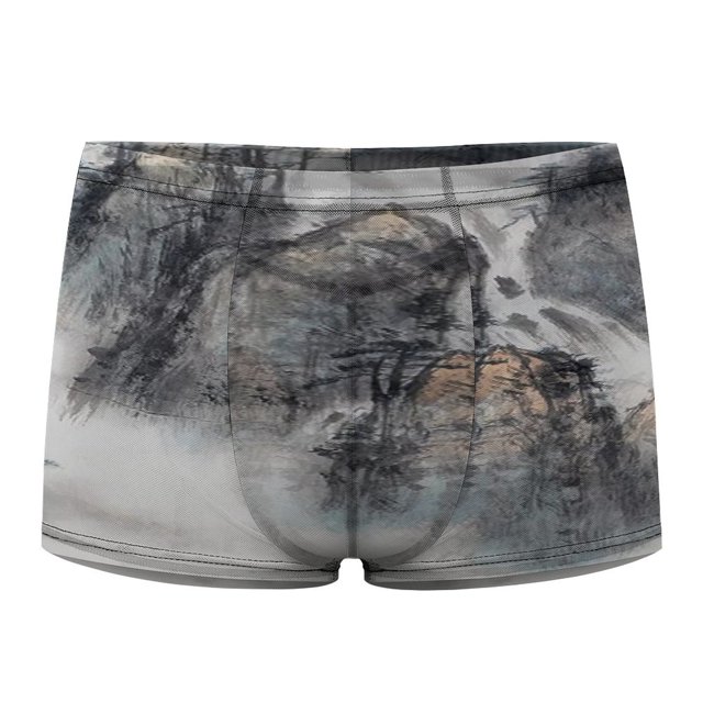 Chinese Art Mountain And River Ink Painting Men's Mesh Boxer Briefs ...