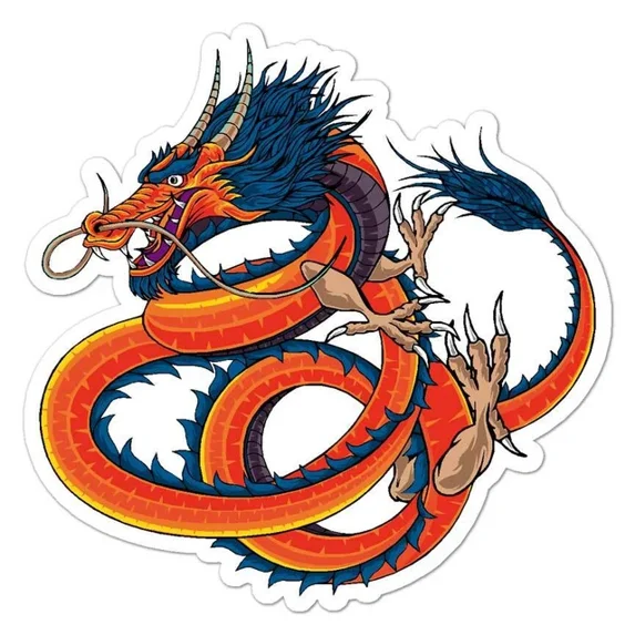 Chinese Asian Dragon Sticker Indoor Outdoor Phone Decal Water Bottle ...