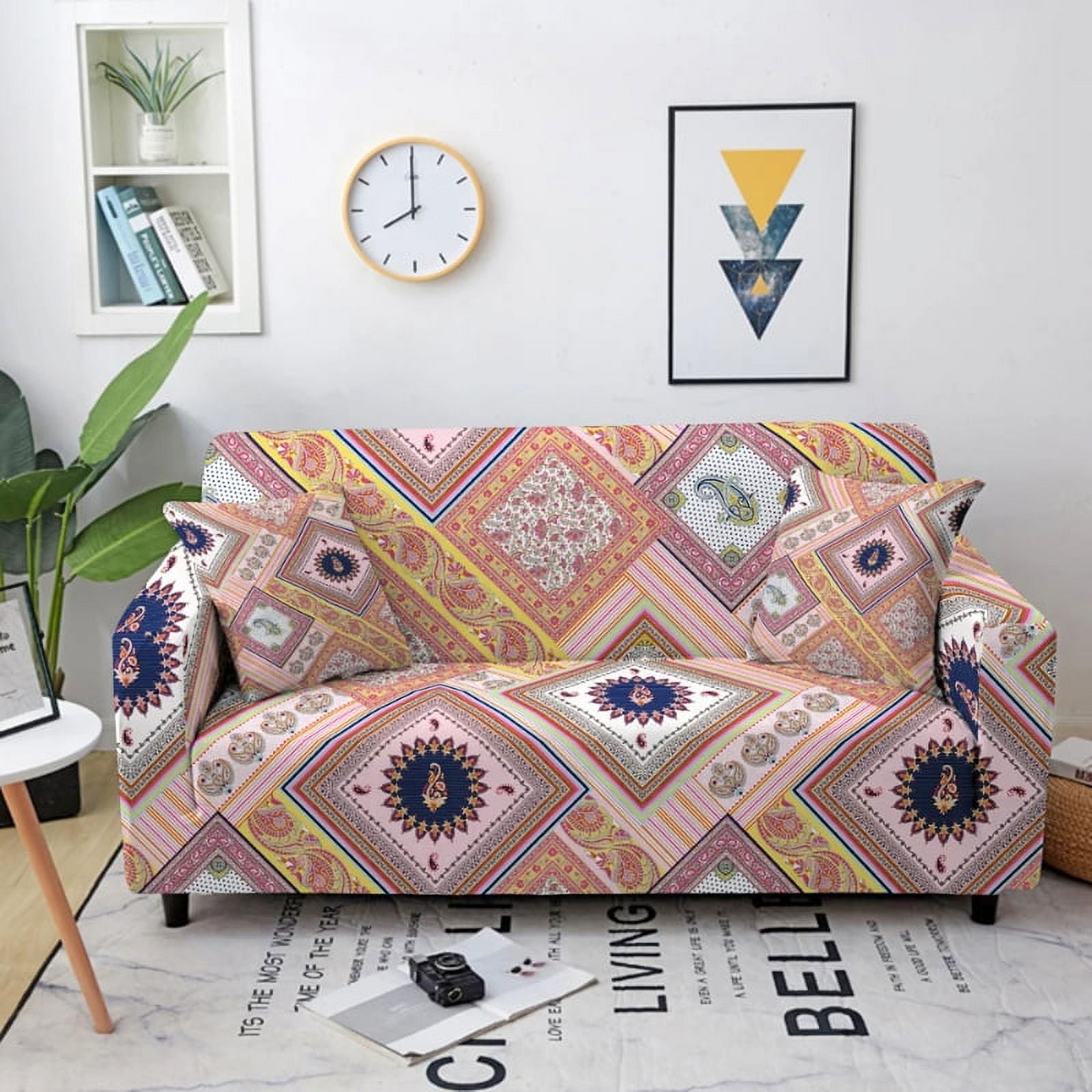 Chinese Blue and White Porcelain Style Sofa Cover Elastic Dustproof ...