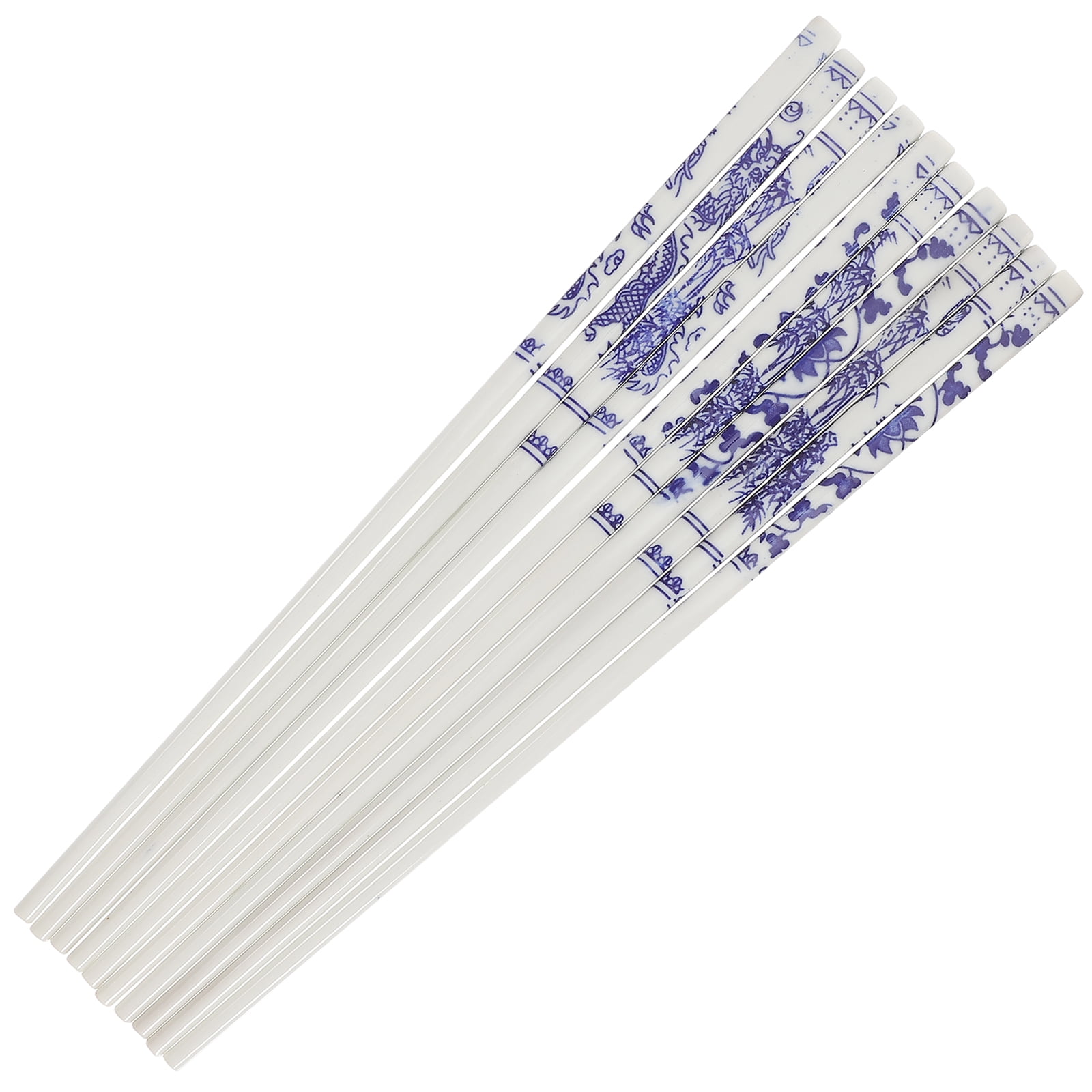Chinese Bone China Chopsticks 5 Pairs Ceramics Blue and White Porcelain ...