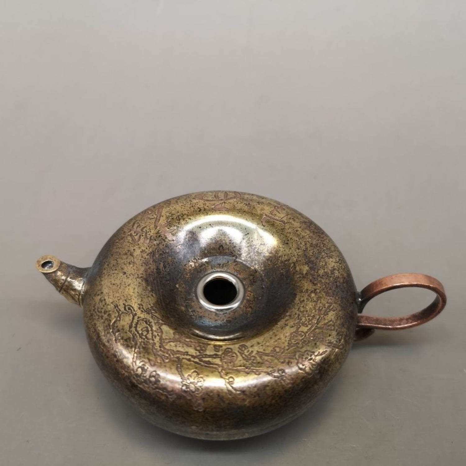 Chinese Brass Water Dropper Inkstone Filler Calligraphy Writing Tool ...