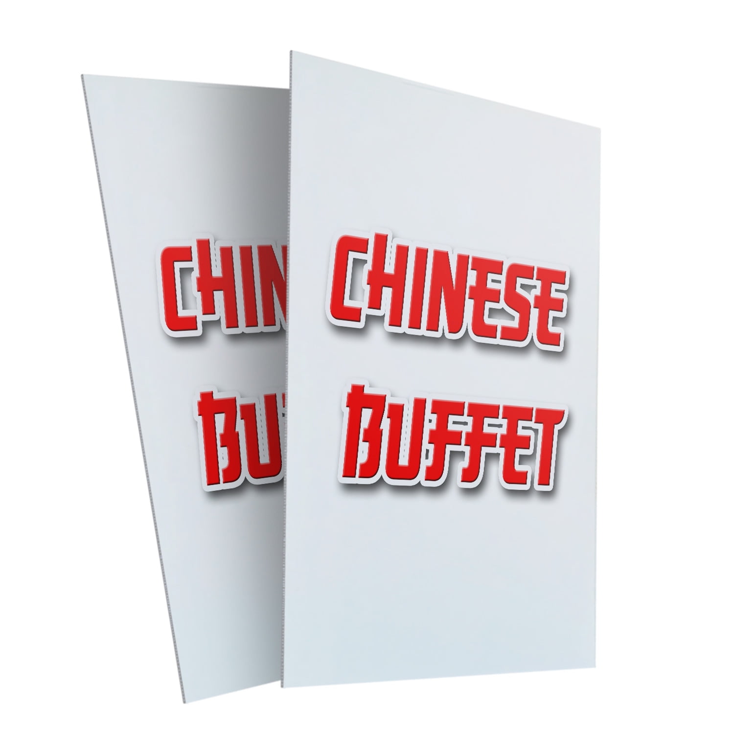Chinese Buffet (2-PACK) 24" x 36" Plastic Signs | Sign Insert 4mm ...
