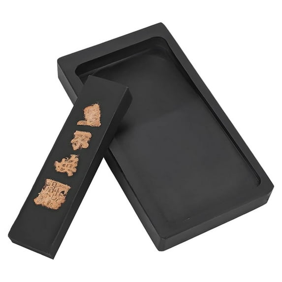 Chinese Calligraphy Ink Stone with Ink Stick, Traditional Chinese Ink ...