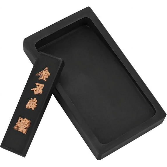Chinese Calligraphy Inkstone with Ink Stick Traditional Chinese Ink ...