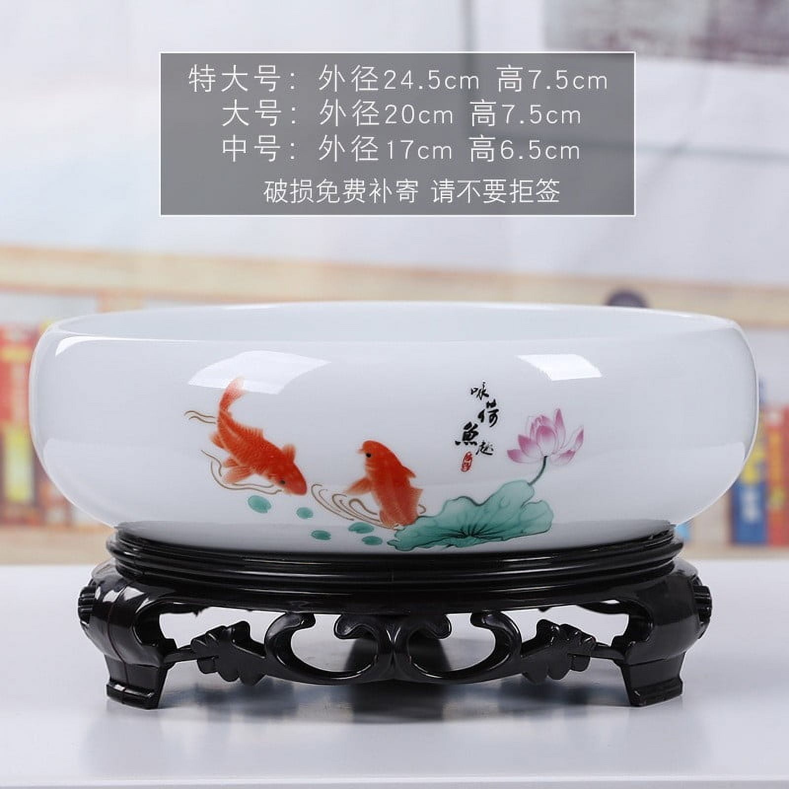 Chinese Ceramic Flower Bowl, Water Hydroponic Planter, Self-watering Design, Modern Minimalist ...