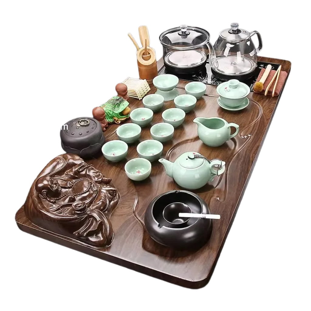 Chinese Ceramic Kung Fu Tea Set with Tea Tray,Gongfu Tea Table with ...