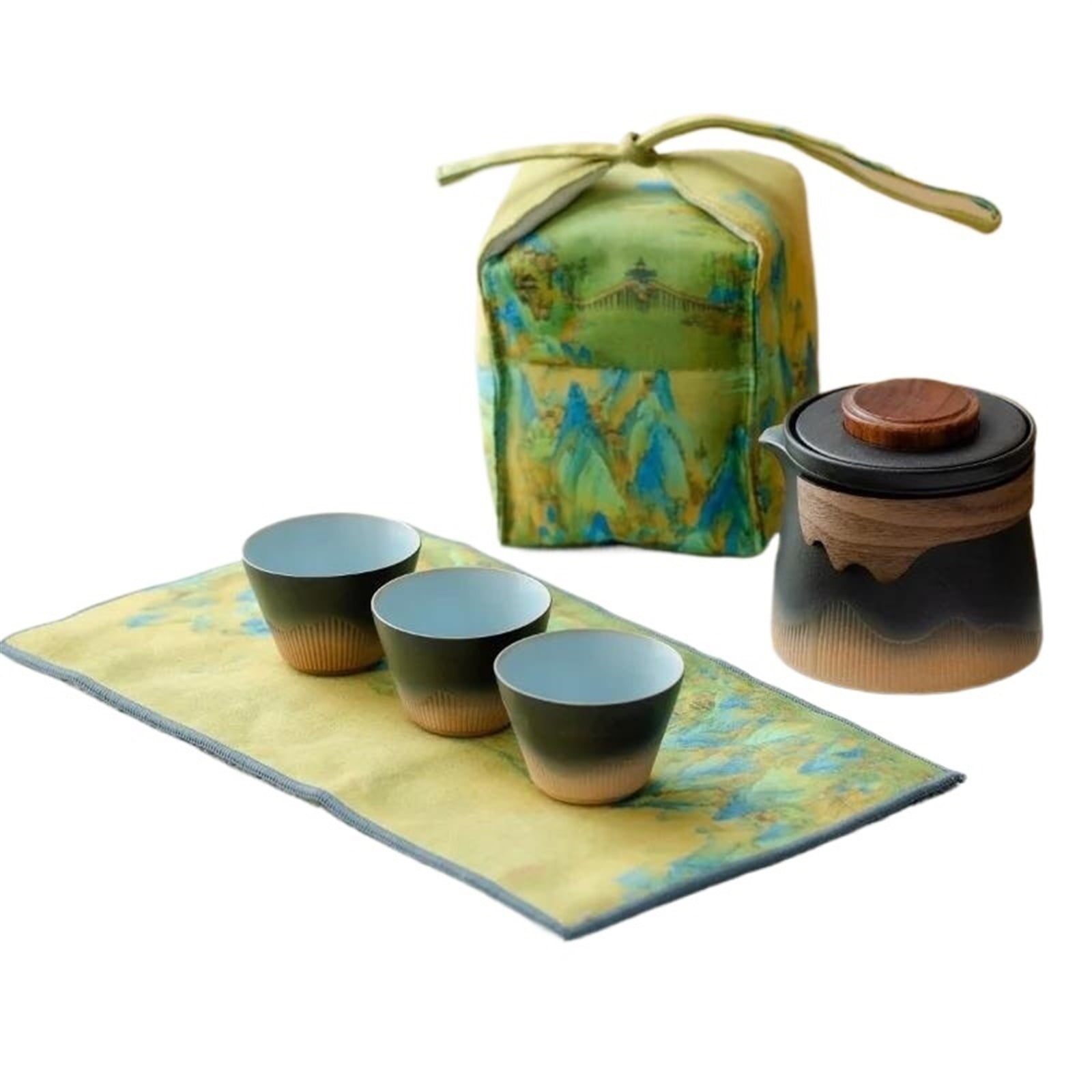 Chinese Ceramic Tea Set Portable Ceramics Quick Cup Kung Fu Tea Set ...