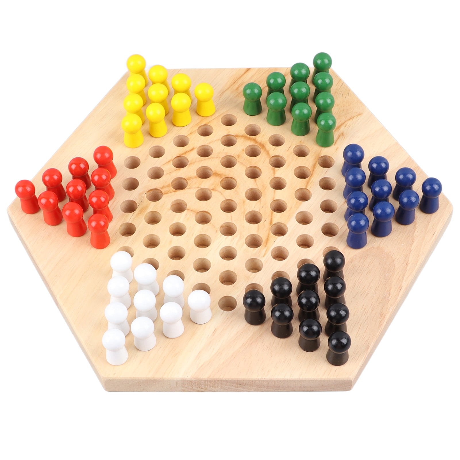 Chinese Checkers Set With Multiple Chess Pieces Wooden Board ...