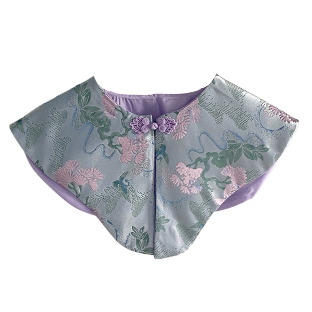 Chinese Cheongsam Shoulder Shawl Knots Frogs Button Floral False Collar ...