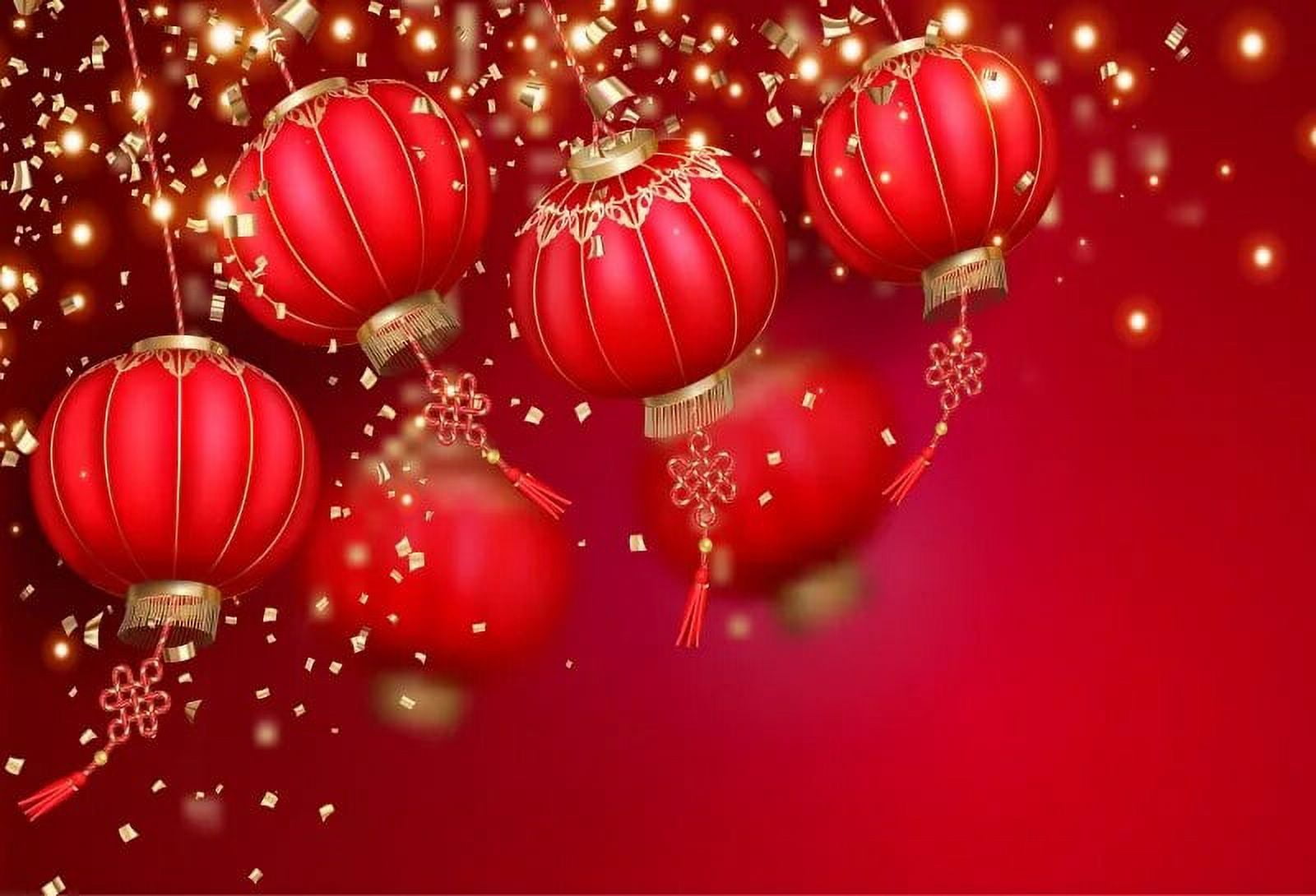 Chinese Classical Theme Spring Festival Backdrop Red Lantern Flowers ...