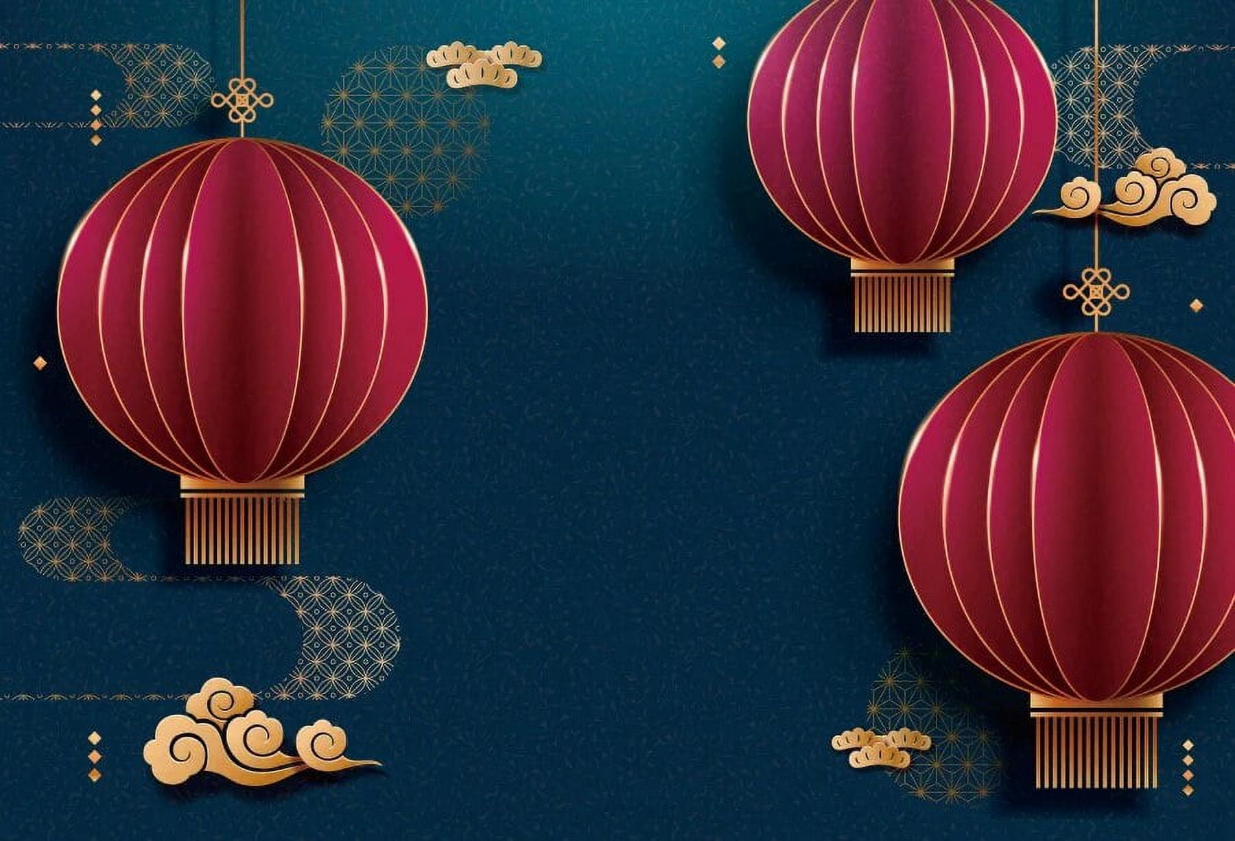 Chinese Classical Theme Spring Festival Backdrop Red Lantern Flowers ...