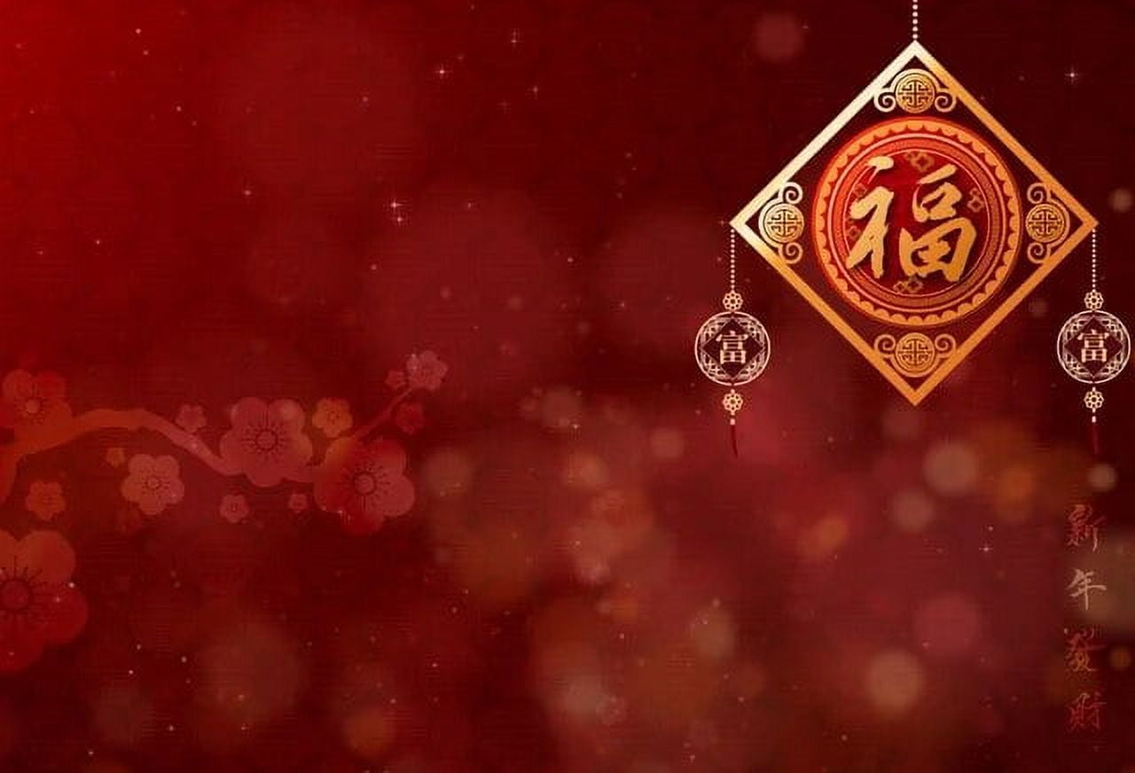 Chinese Classical Theme Spring Festival Backdrop Red Lantern Flowers ...