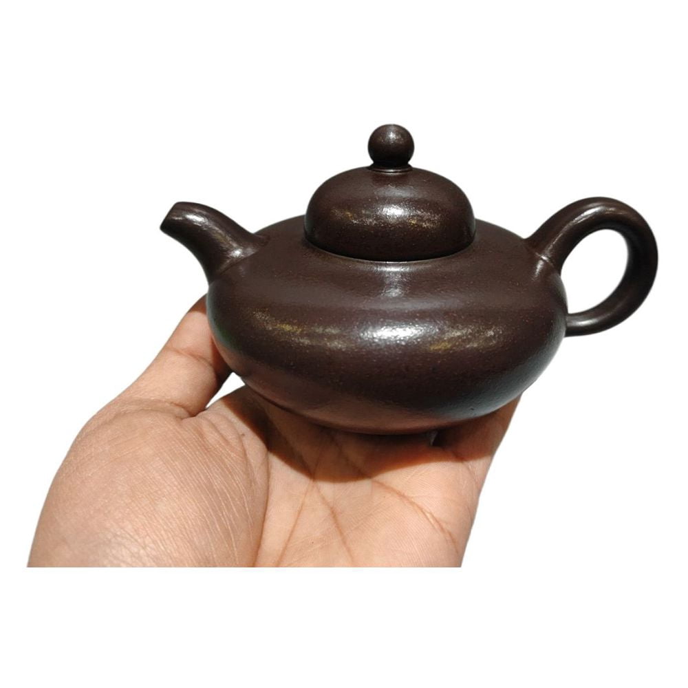 Chinese Clay Pot Traditional Tea Pots Strainer Flattened Round Shape ...