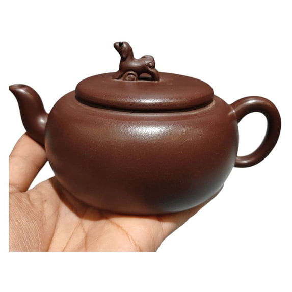 Chinese Clay Pot Traditional Tea Pots Strainer Sculpted Round Smooth ...