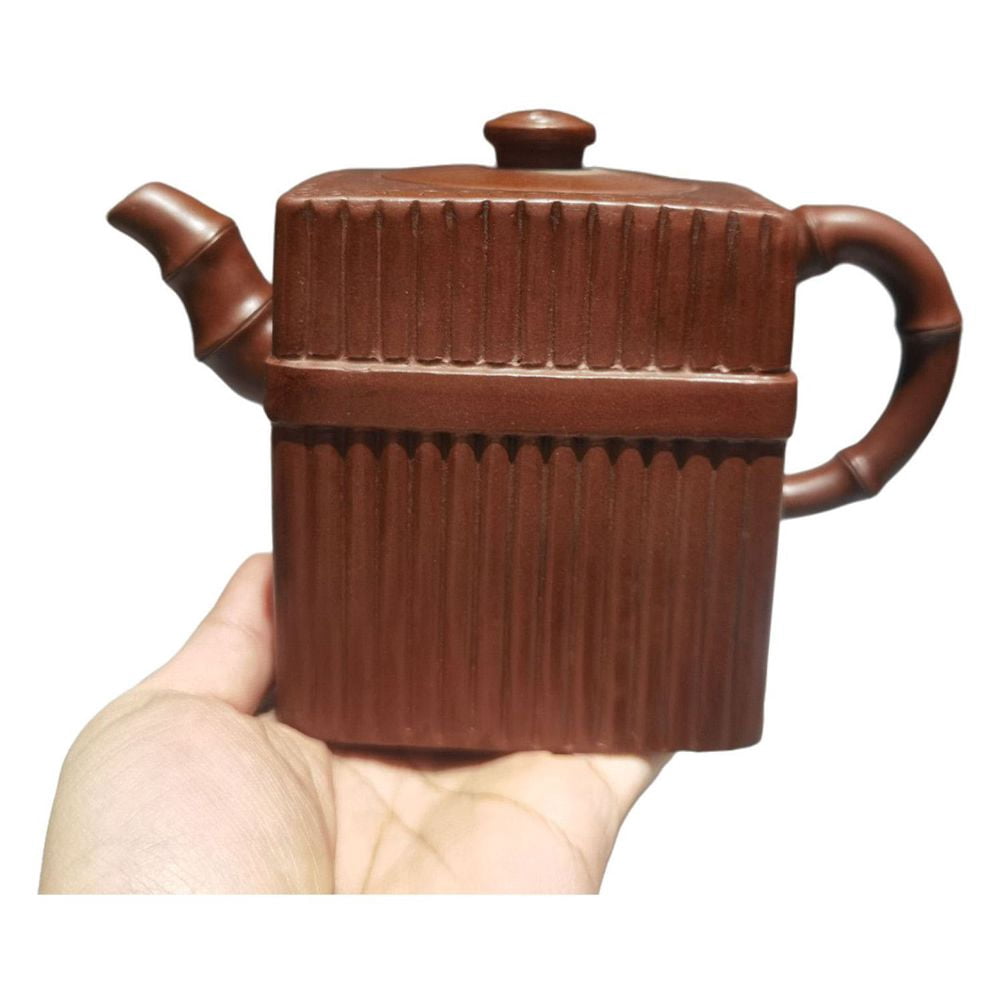 Chinese Clay Pot Traditional Tea Pots Strainer Zisha Bamboo Square ...