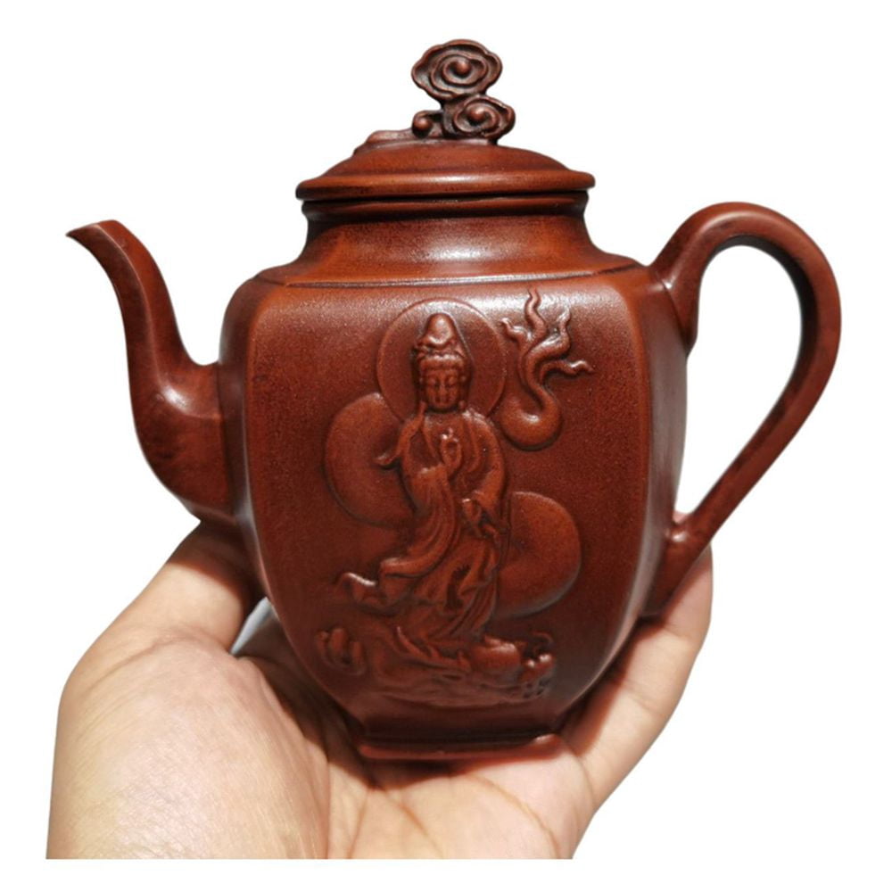 Chinese Clay Pot Traditional Tea Pots Strainer Zisha Hexagonal Guanyin ...
