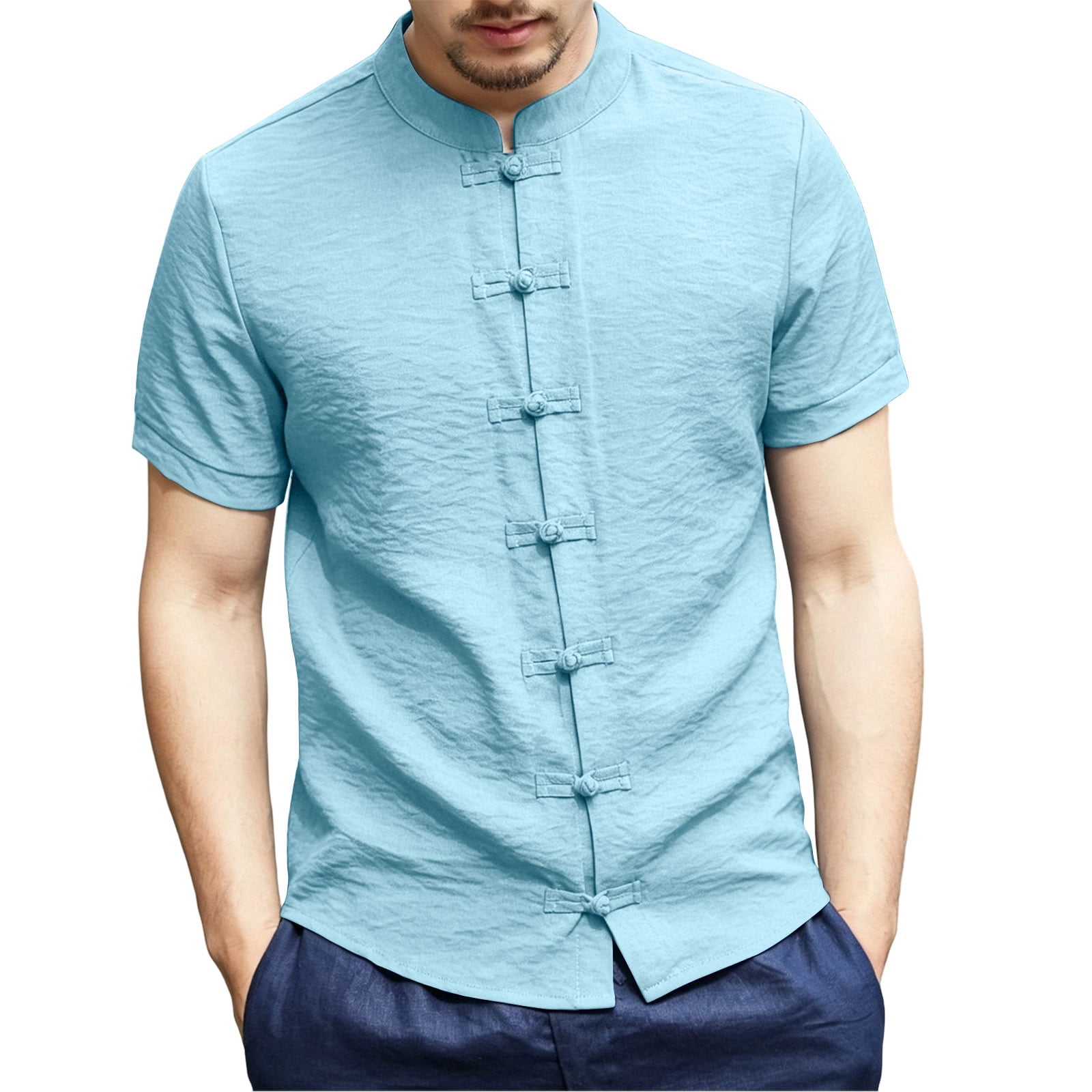 Chinese Clothing Tang Suit - Kung Fu Frog Button Short Sleeve Cotton ...