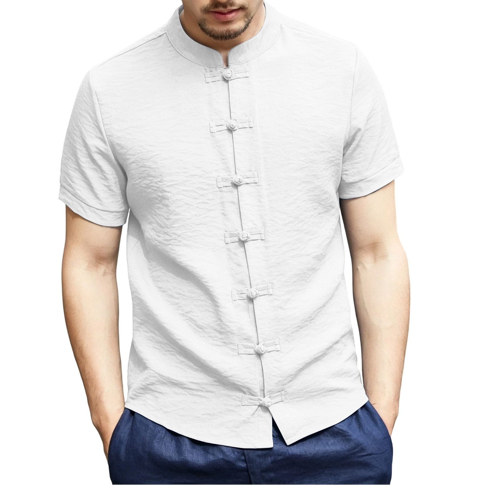 Chinese Clothing Tang Suit - Kung Fu Frog Button Short Sleeve Cotton ...