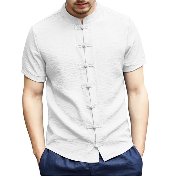 Chinese Clothing Tang Suit - Kung Fu Frog Button Short Sleeve Cotton ...