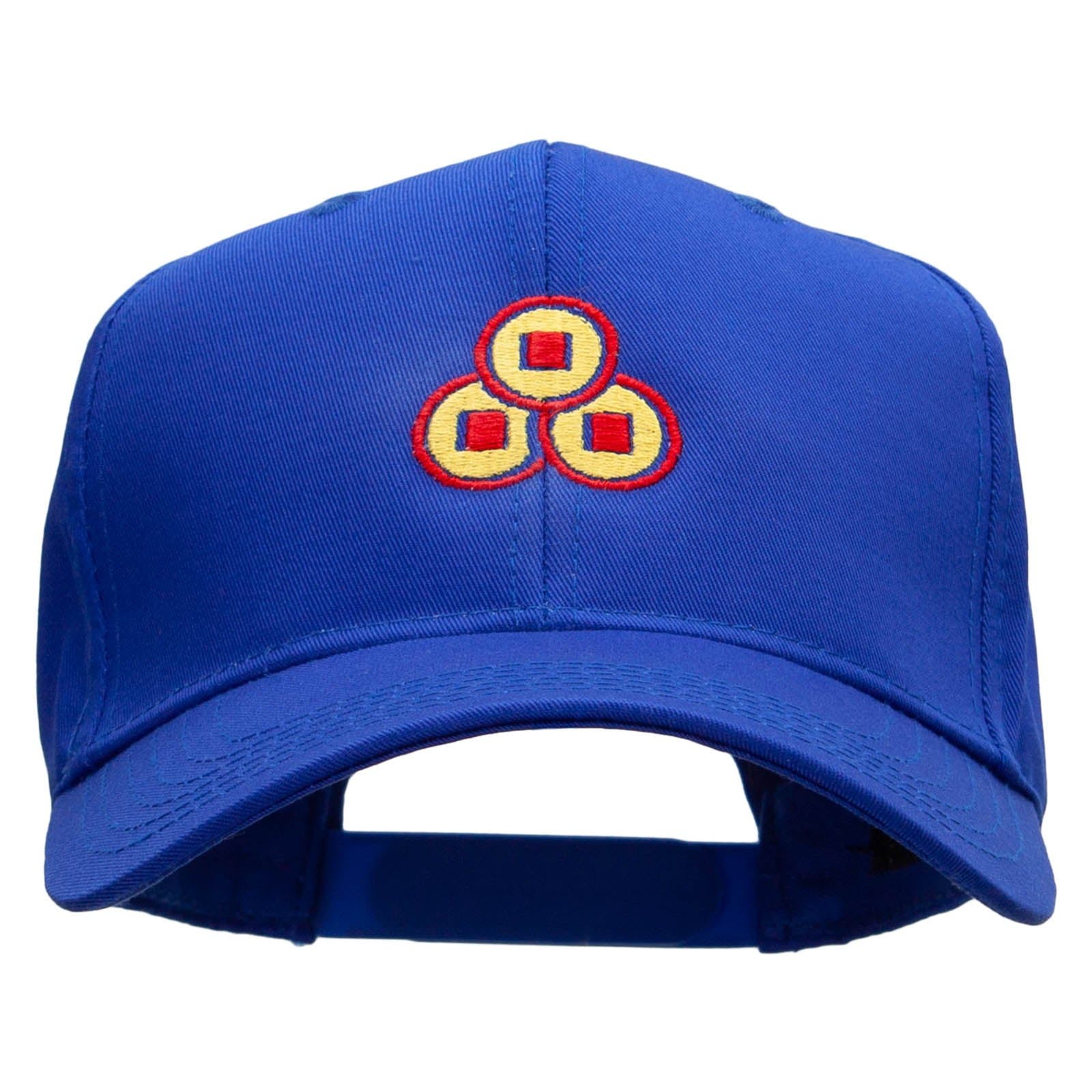 Chinese Coins Embroidered Cotton Twill Pro Style Cap - Royal OSFM ...