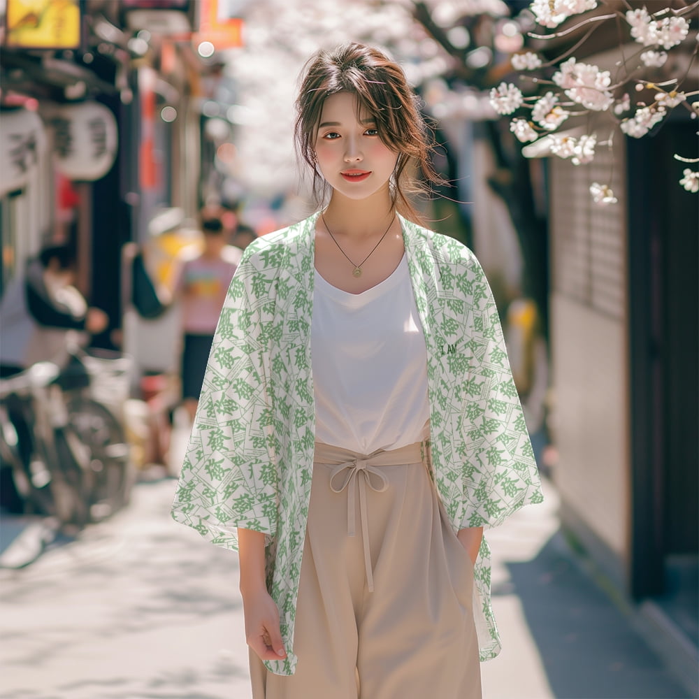 Chinese Congratulations on getting rich Print Fashion Japanese Cardigan ...