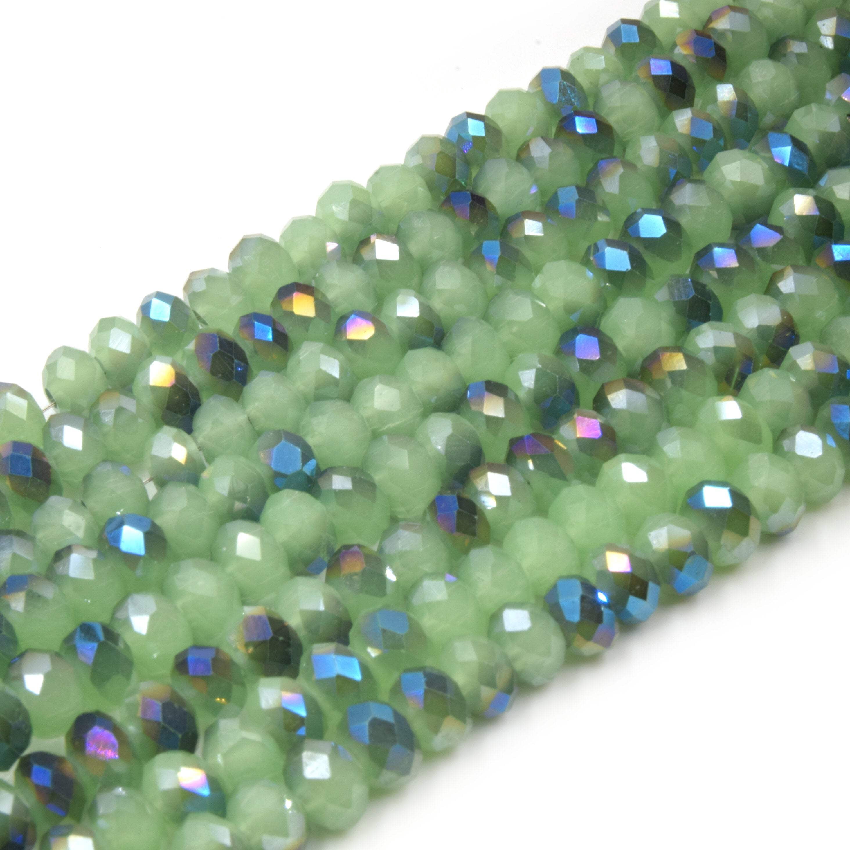 Chinese Crystal Beads in Blue, Green, White, and Aqua-6mm Faceted Bi ...