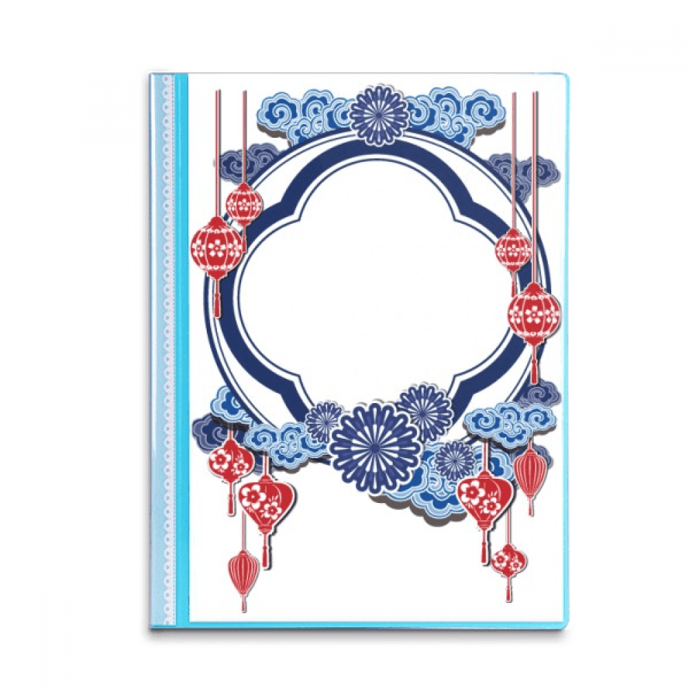 Chinese Culture Blue Flower Passionate Book Sheet Protectors Portfolio ...