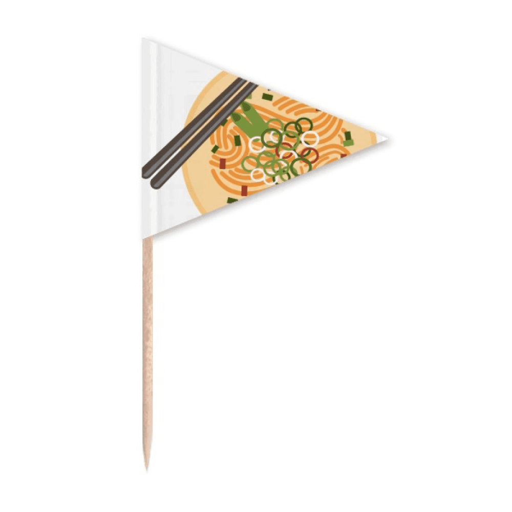 Chinese Dish Noodle Delicious Food Pattern Toothpick Triangle Cupcake ...