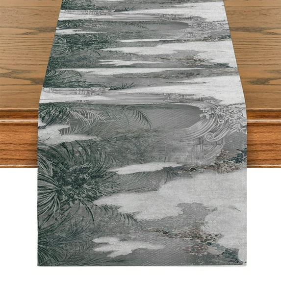 Chinese Door Tropical Plant Palm Table Runners Tablecloth Home ration ...