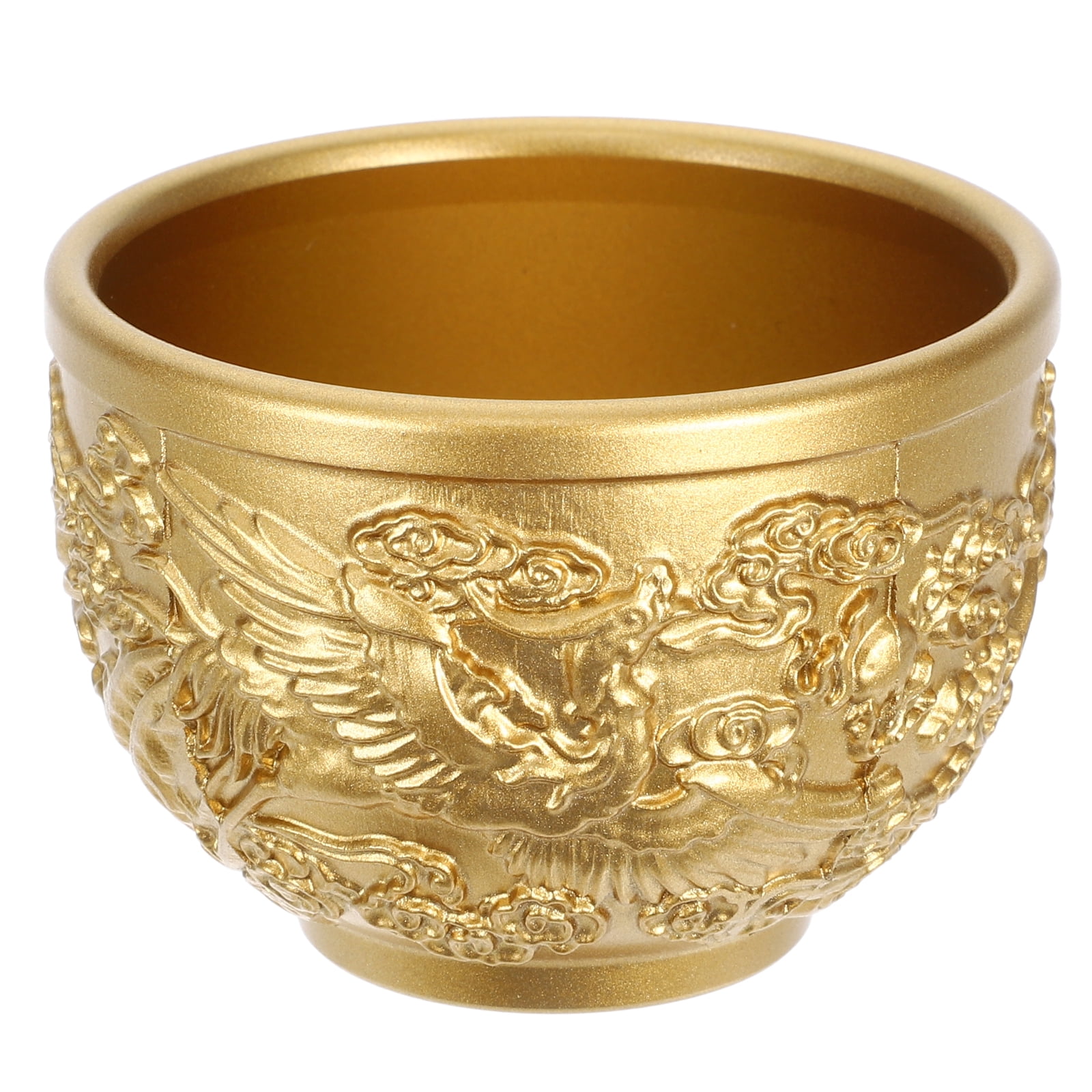 Chinese Dragon And Phoenix Pattern Wine Glass Holy Water Bowl Feng Shui ...
