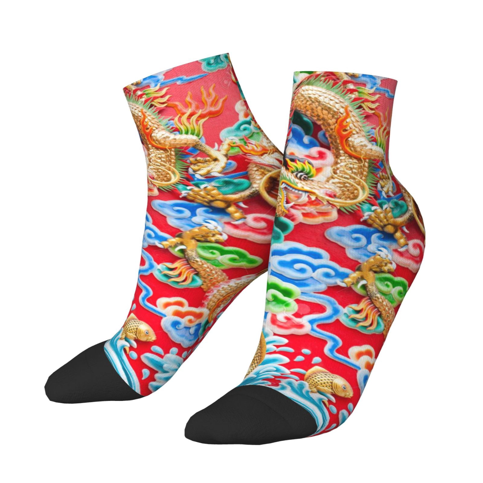 Chinese Dragon Colorful Quarter Socks for Men Women - Walmart.com