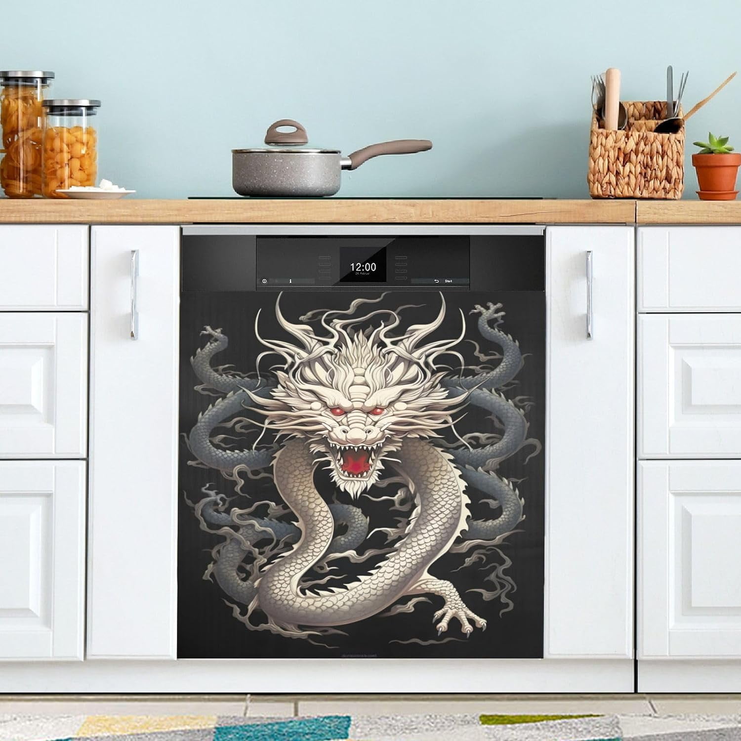 Chinese Dragon Dishwasher Magnet Cover for The Front Door, Reusable ...