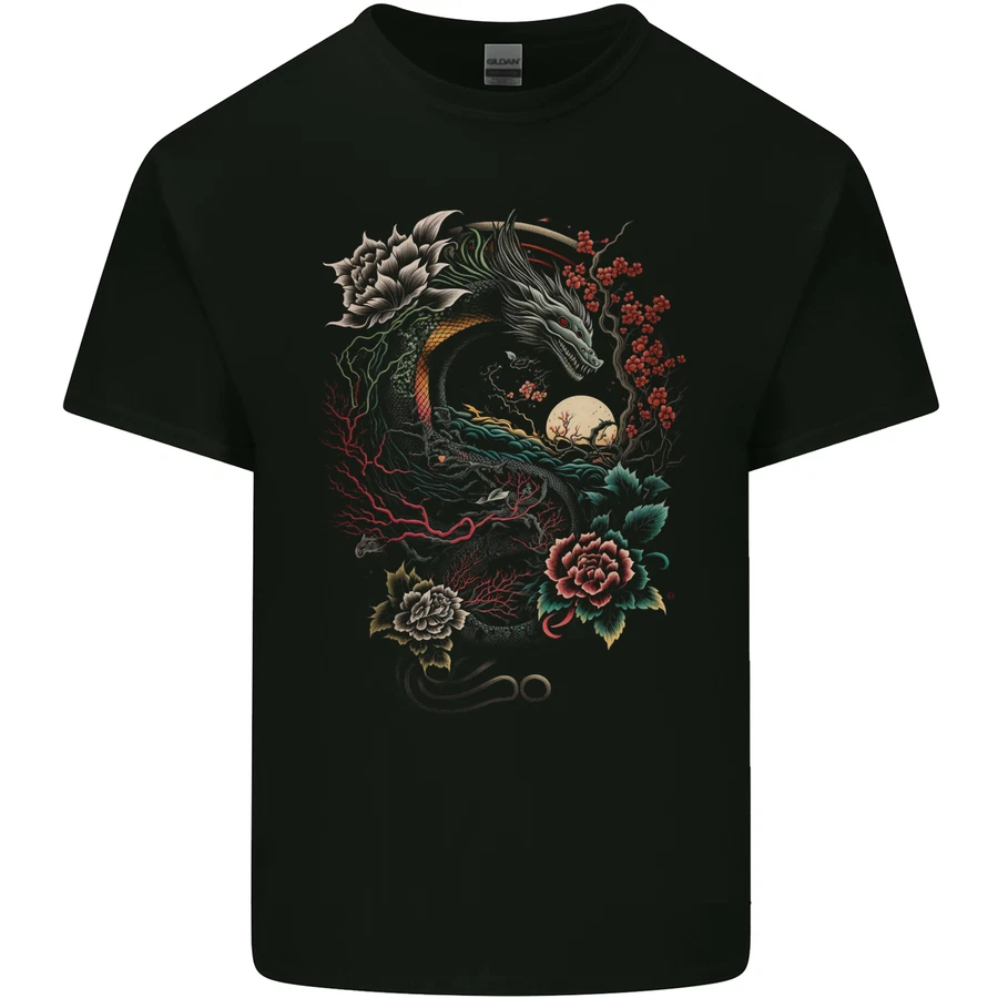Chinese Dragon Fantasy Eastern Mythical Creature Graphic Cotton Tee,for ...