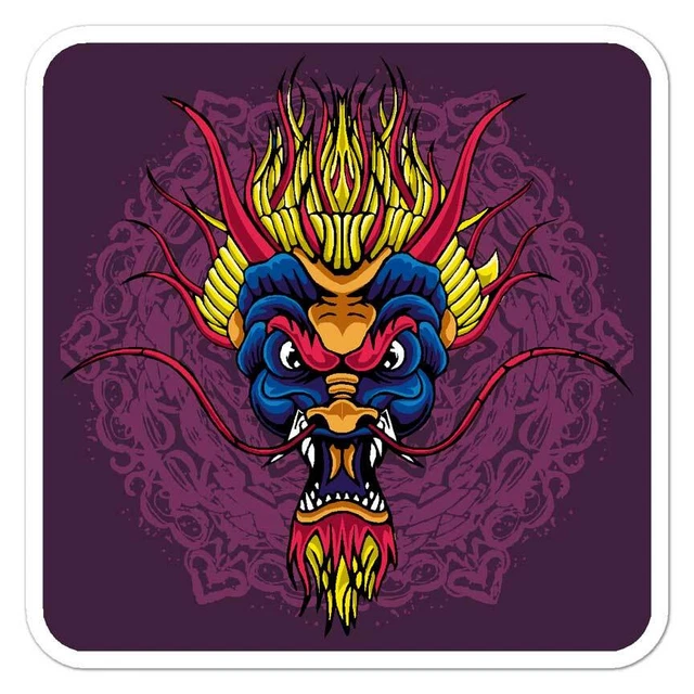 Chinese Dragon Head Sticker Indoor Outdoor Phone Decal Water Bottle ...