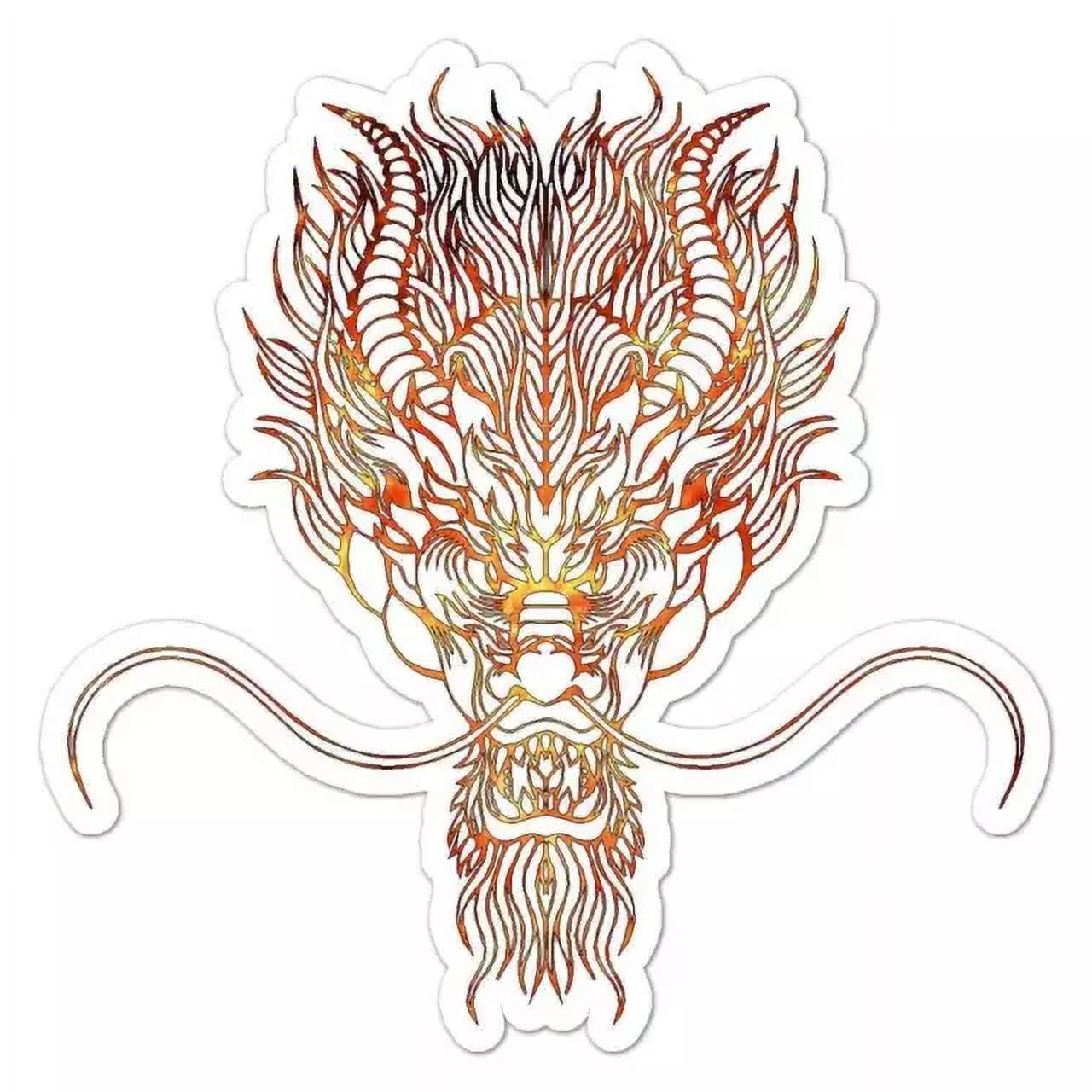 Chinese Dragon Head Sticker Indoor Outdoor Phone Decal Water Bottle ...