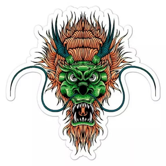 Chinese Dragon Head Sticker Indoor Outdoor Phone Decal Water Bottle ...