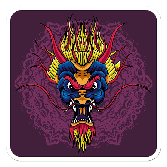 Chinese Dragon Head Sticker Phone Decal Water Bottle Stickers Car ...