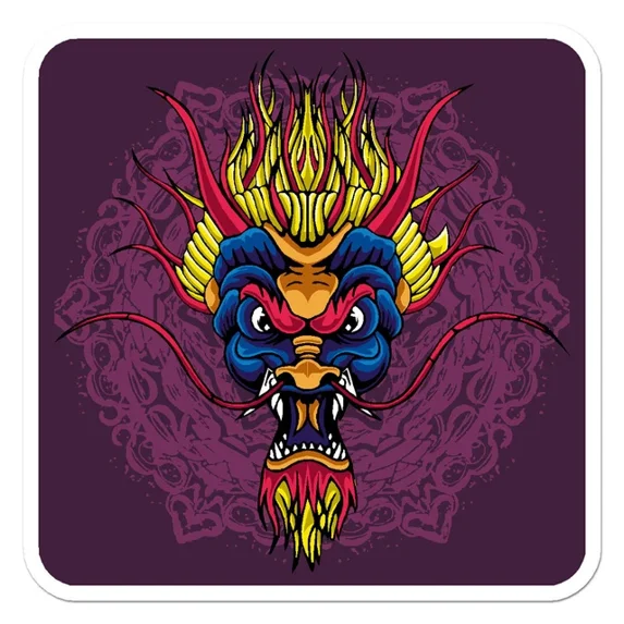 Chinese Dragon Head Sticker Phone Decal Water Bottle Stickers Car ...