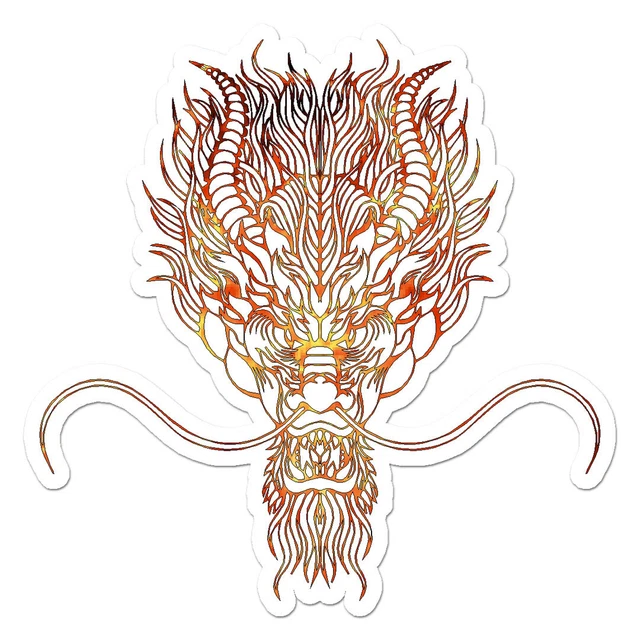 Chinese Dragon Head Sticker Phone Decal Water Bottle Stickers Car ...