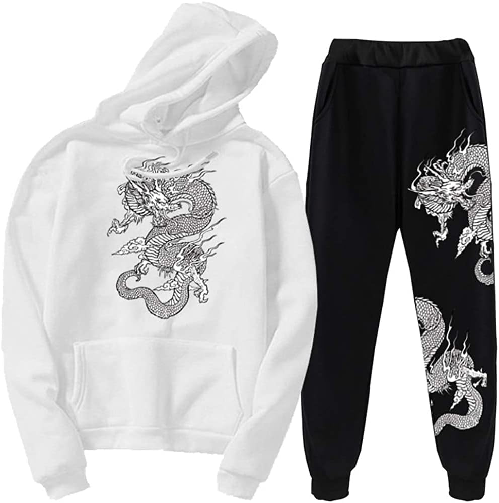 Chinese Dragon Hoodie for Men Women Dragon Print Hooded Sweatshirt and ...