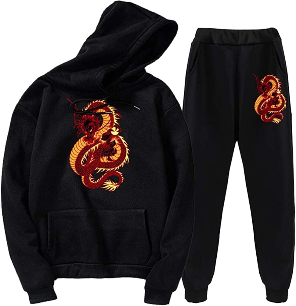 Chinese Dragon Hoodie for Men Women Dragon Print Hooded Sweatshirt and ...
