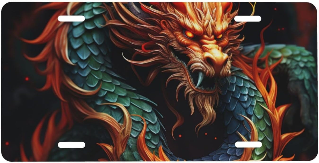 Chinese Dragon License Plate 6 X 12 Inch Decorative Car Front License ...