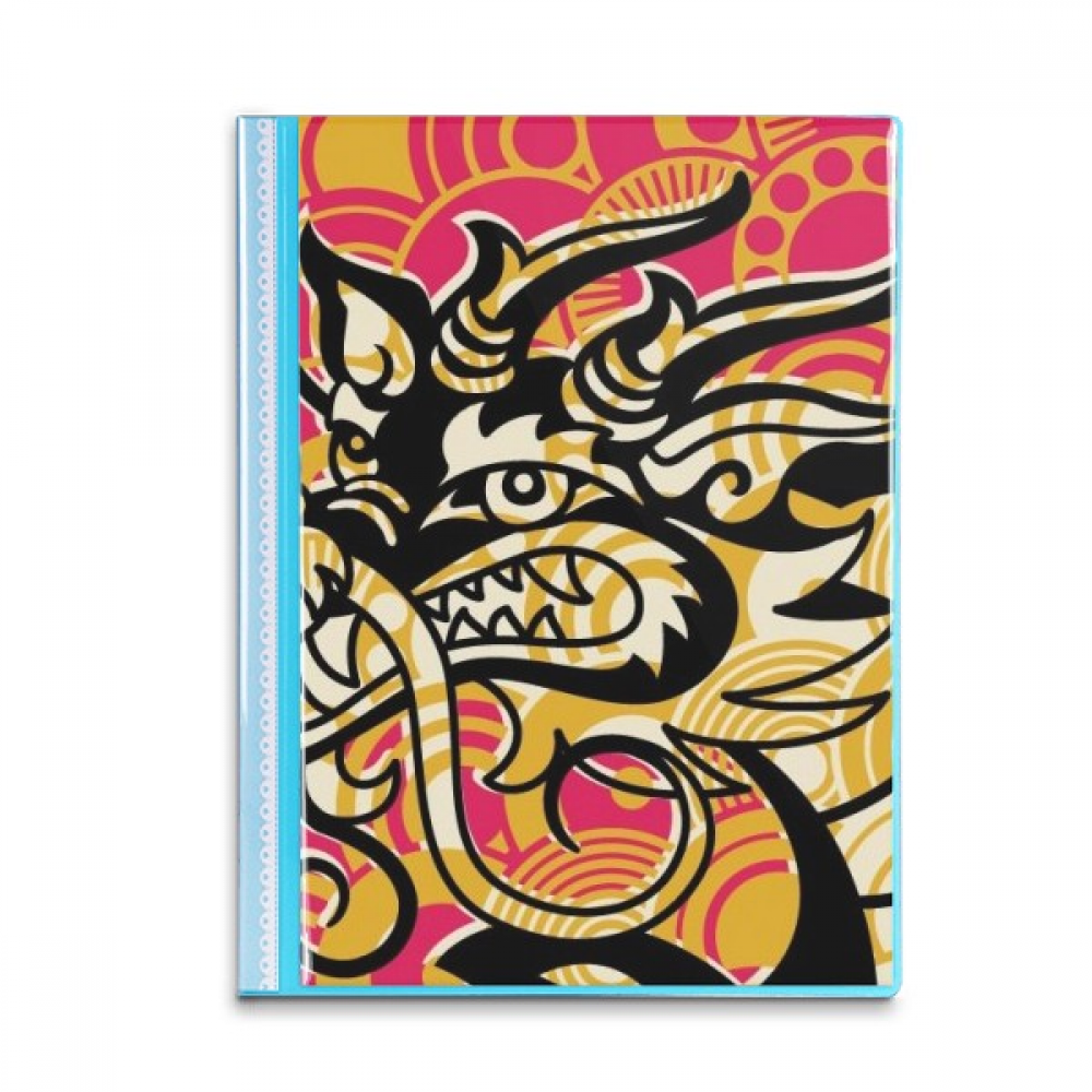Chinese Dragon Pattern Asia Black Book Sheet Protectors Portfolio ...