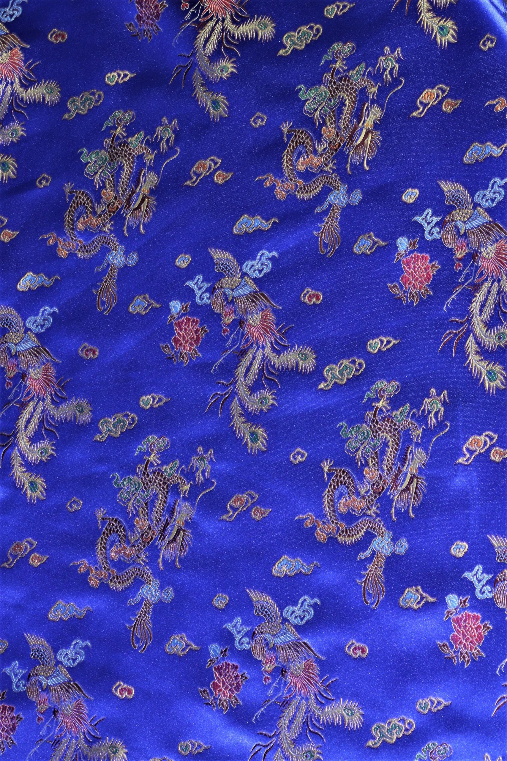 Chinese Dragon & Phoenix Bird Brocade Satin, Sells by the Yard From Sal ...