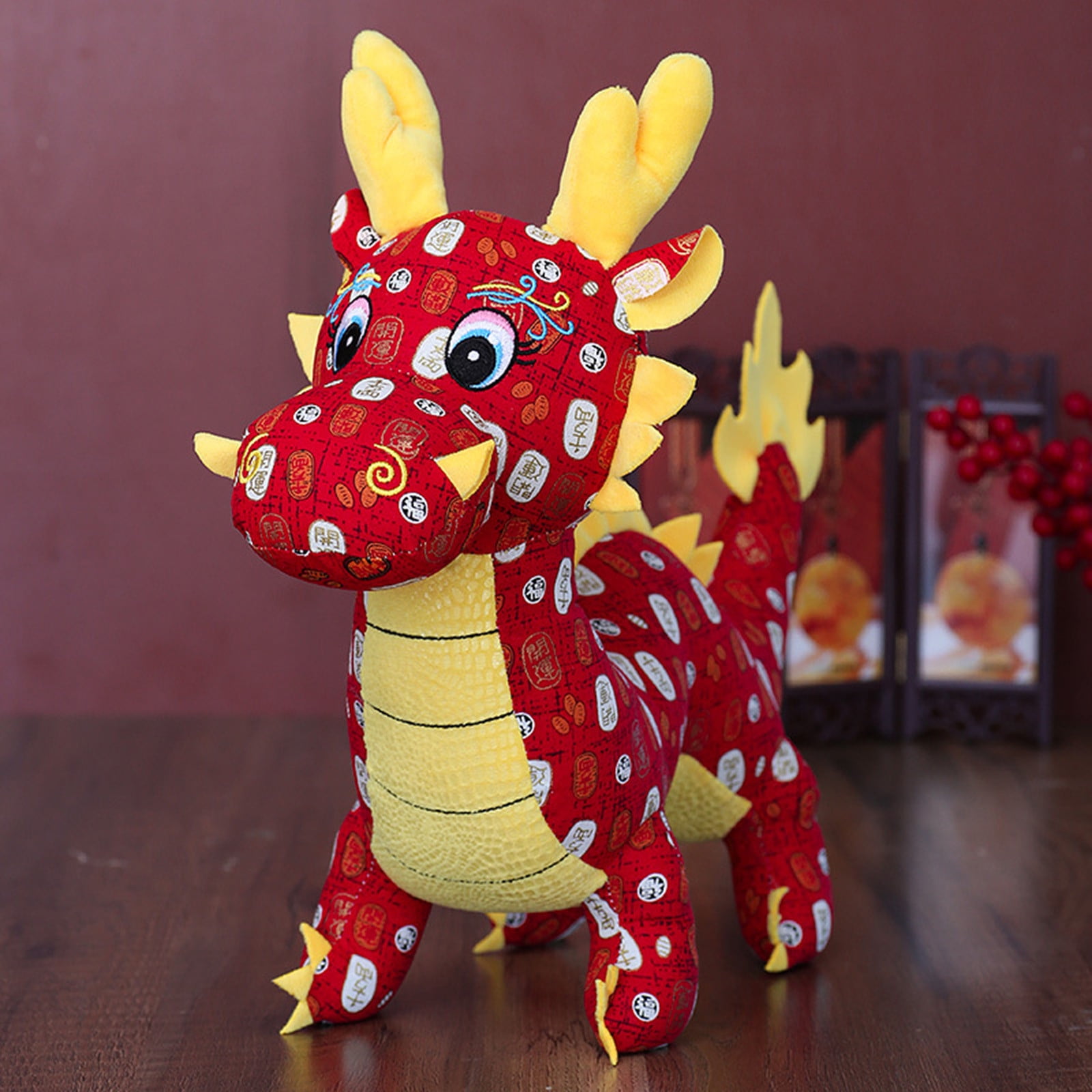 Chinese Dragon Plush Doll,2024 Year of The Dragon Mascot,Dragon Stuffed ...