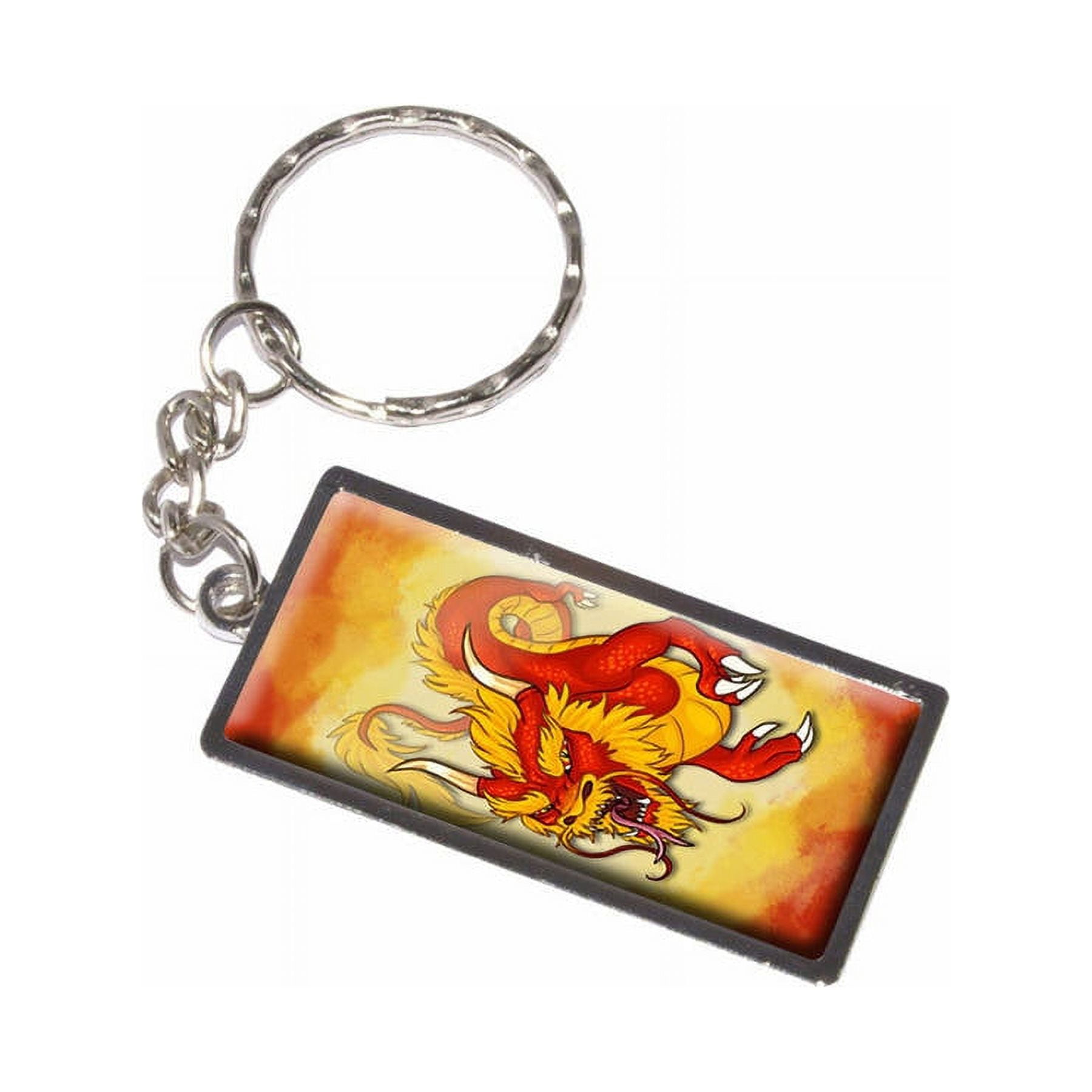 Chinese Dragon Red Serpent Asian Keychain Key Chain Ring - Walmart.com