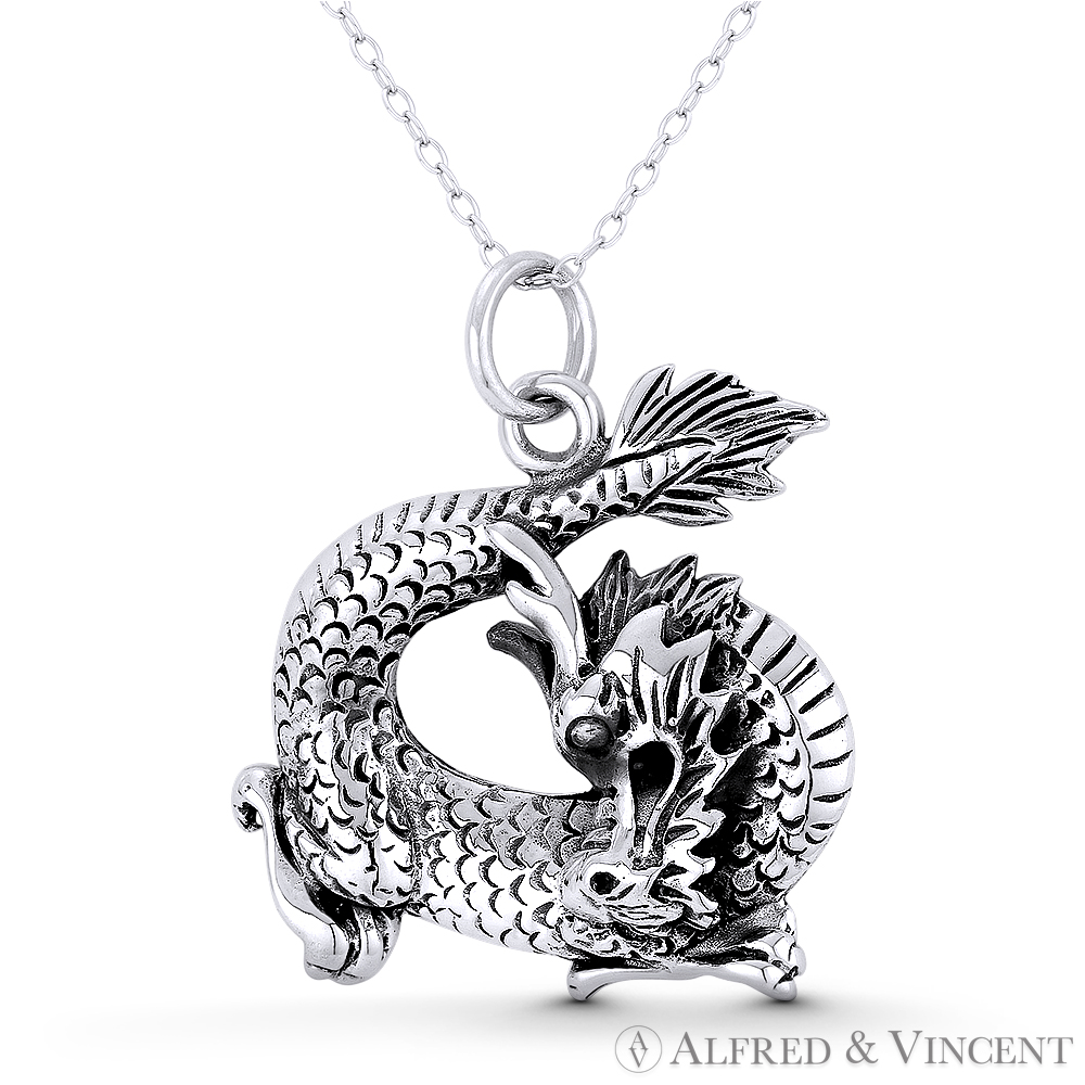 Chinese Dragon Shenlong Feng Shui Good Luck Charm 33x29mm (1.3x1.1in ...