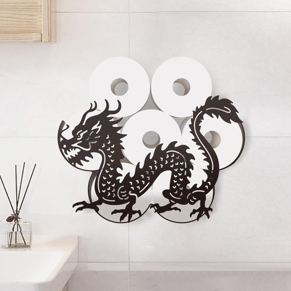 Chinese Dragon Toilet Paper Holder Metal Chinese Animal Wall Mounted ...