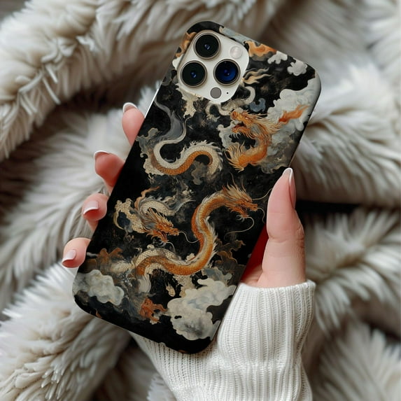 Chinese Dragon Vintage Asian Painting Phone Case 17 16 15 14 13 12 11 ...